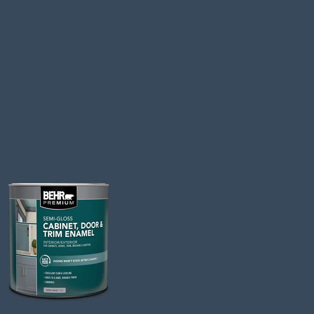 BEHR PREMIUM 1 qt. #570F-7 Midnight Dream Semi-Gloss Enamel Interior ...