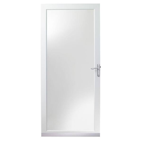 Andersen 36 in. x 80 in. 4000 Series White Fullview Laminated Safety Glass Storm Door ...