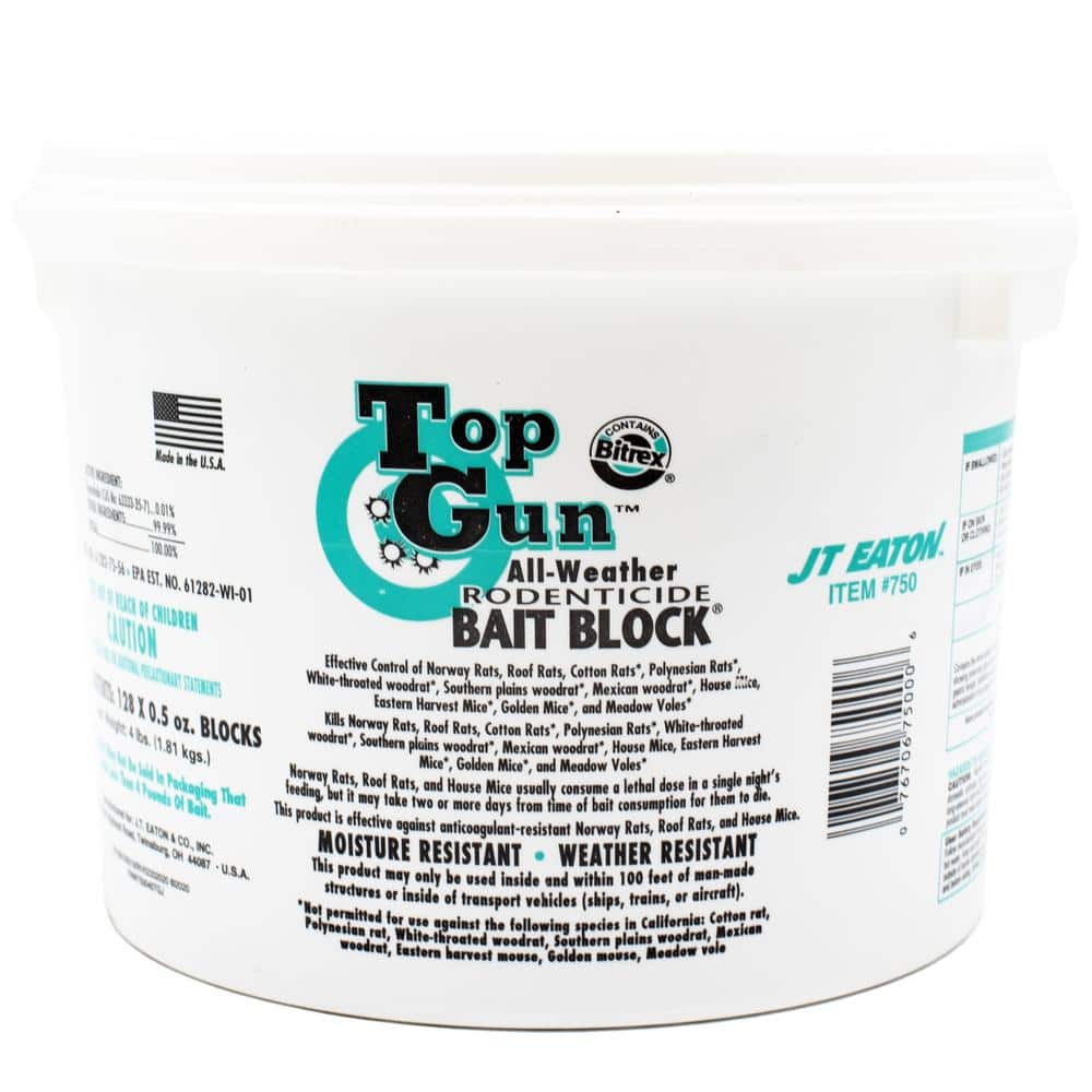 JT Eaton 750 Top Gun Bait Block Rodenticide with Stop-Feed Action and ...
