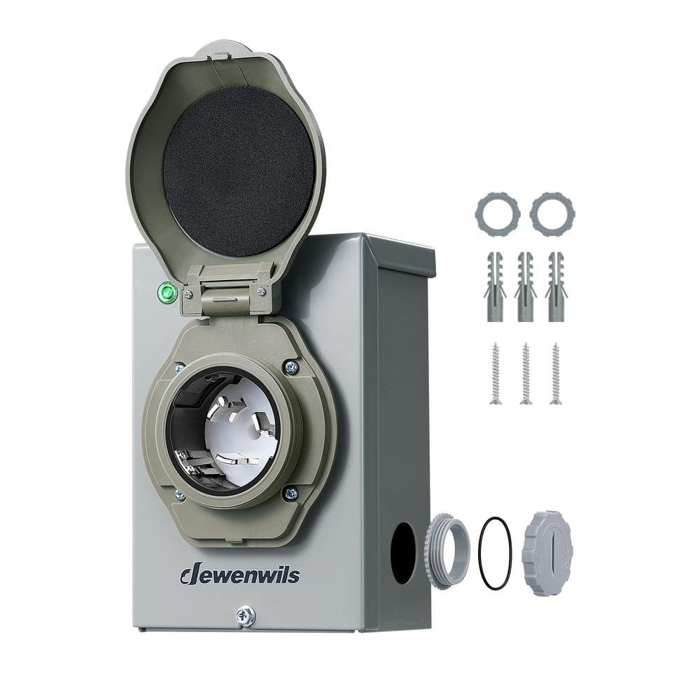 DEWENWILS 50 Amp Power Inlet Box 125/250-Volt 60Hz Backyard SS2-50P ...
