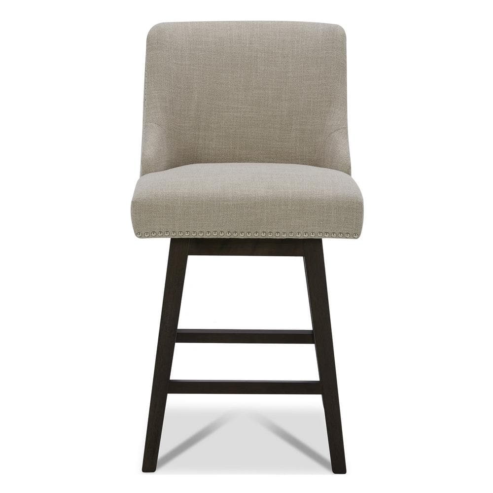 Spruce & Spring Martin 26 in. Flax Beige High Back Solid Wood Frame ...