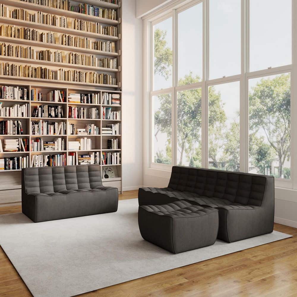 Magic Home Armless 3-Piece Linen Modular Sectional Sofa 82.6 in. 3 ...