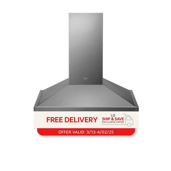 LG STUDIO 36 in. SMART Wall Mount Range Hood in Stainless Steel with ...