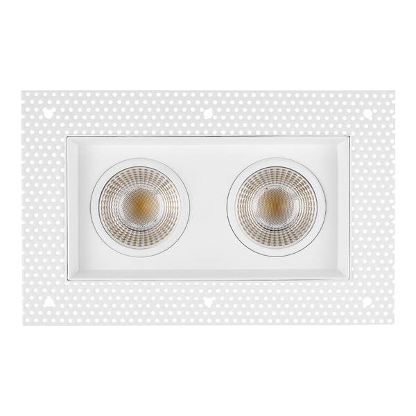 Maxxima 4 in. 2 Head Trimless LED Slim Square Recessed Anti-Glare ...