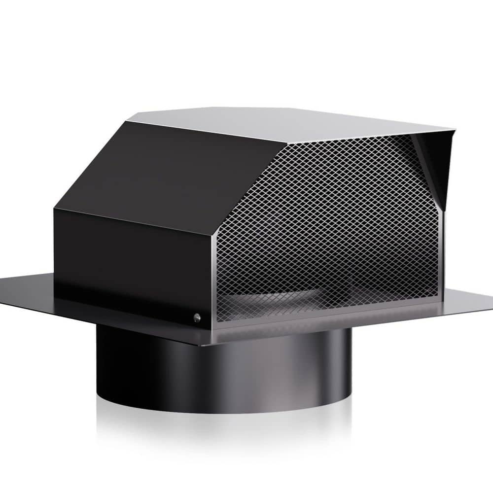 Laybus 8 in. Black Heavy-Duty Steel Static Roof Vent, Roof Exhaust Vent ...