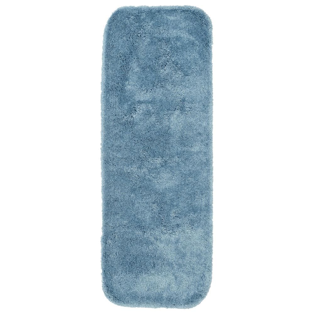Garland Rug Finest Luxury Basin Blue 22 in. x 60 in. Washable Bathroom ...