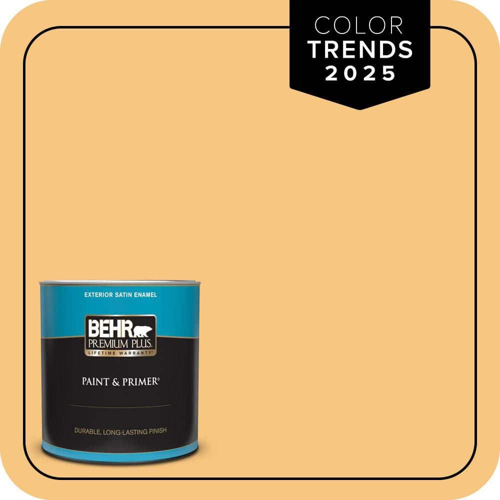 BEHR PREMIUM PLUS 1 qt. #PPU6-07 Jackfruit Satin Enamel Exterior Paint ...