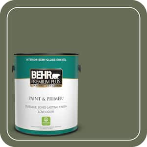 BEHR PREMIUM PLUS 1 gal. #ECC-38-3 Sea Fern Hi-Gloss Enamel Interior ...