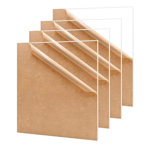 Pro Space 12 in. x 12 in. x 1/8 in. Clear Acrylic Cut Plexiglass ...