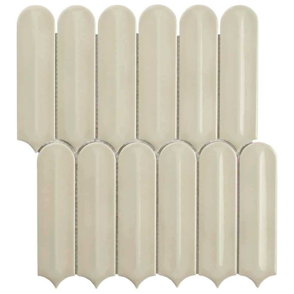 Ivy Hill Tile Medley Feather Celadon Green 4 in. x 0.35 in. Glossy ...