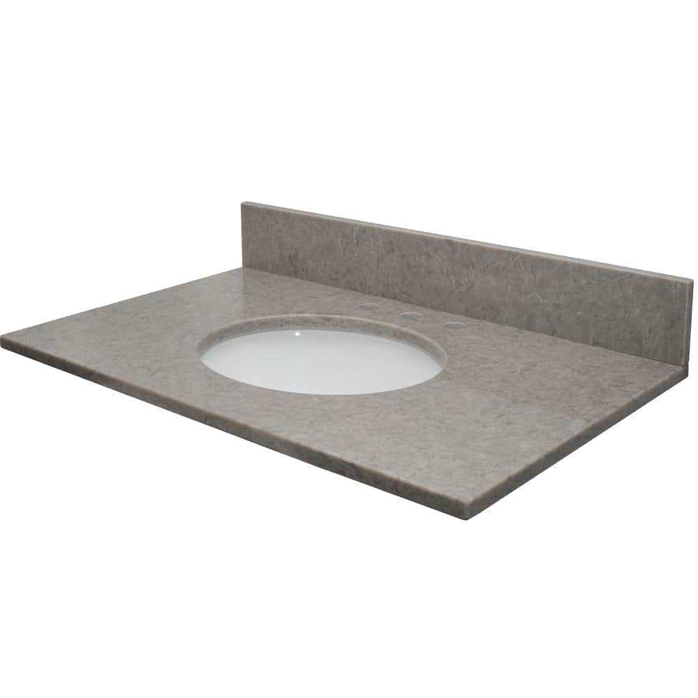 MarCraft Vista 31 in. W x 22 in. D Quartz Single Oval Basin Vanity Top ...