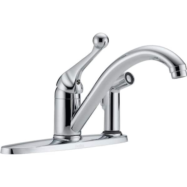 Delta Classic Single-Handle Integral Spray Kitchen Faucet in Chrome ...