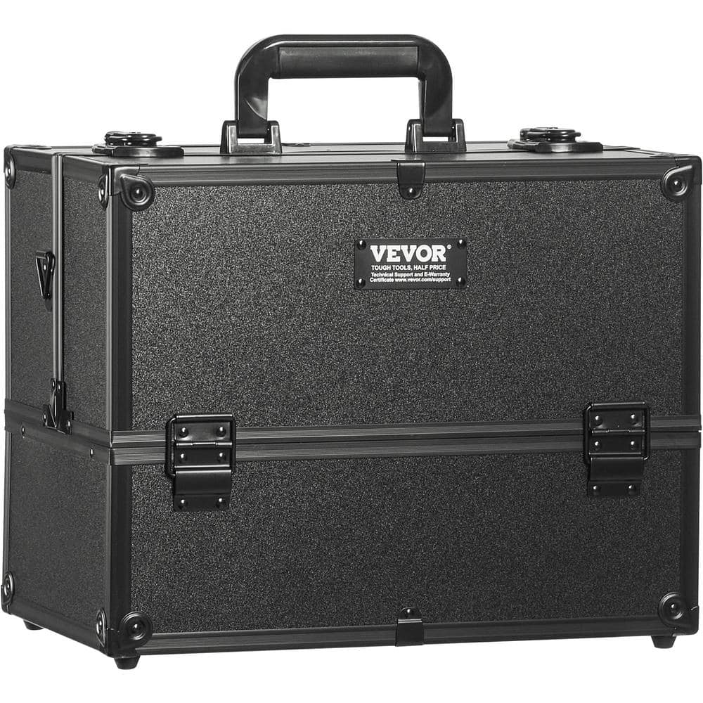 VEVOR Makeup Train Case 14.6 in. Large Portable Cosmetic Case 6-Tier ...