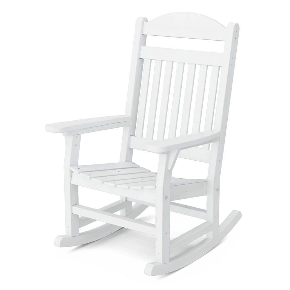 Wildridge Heritage White Traditional Rocking Chair Plastic Outdoor ...