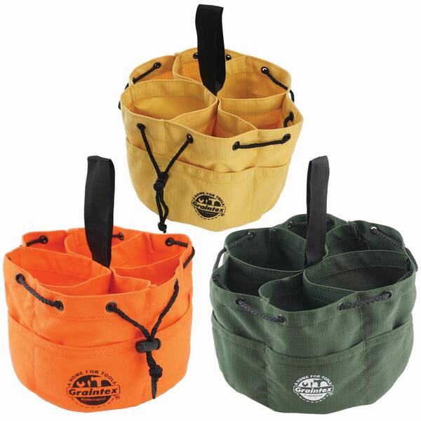 Graintex 10 in. 18-Pockets Grab Tool Bags with Drawstring Closure Set ...