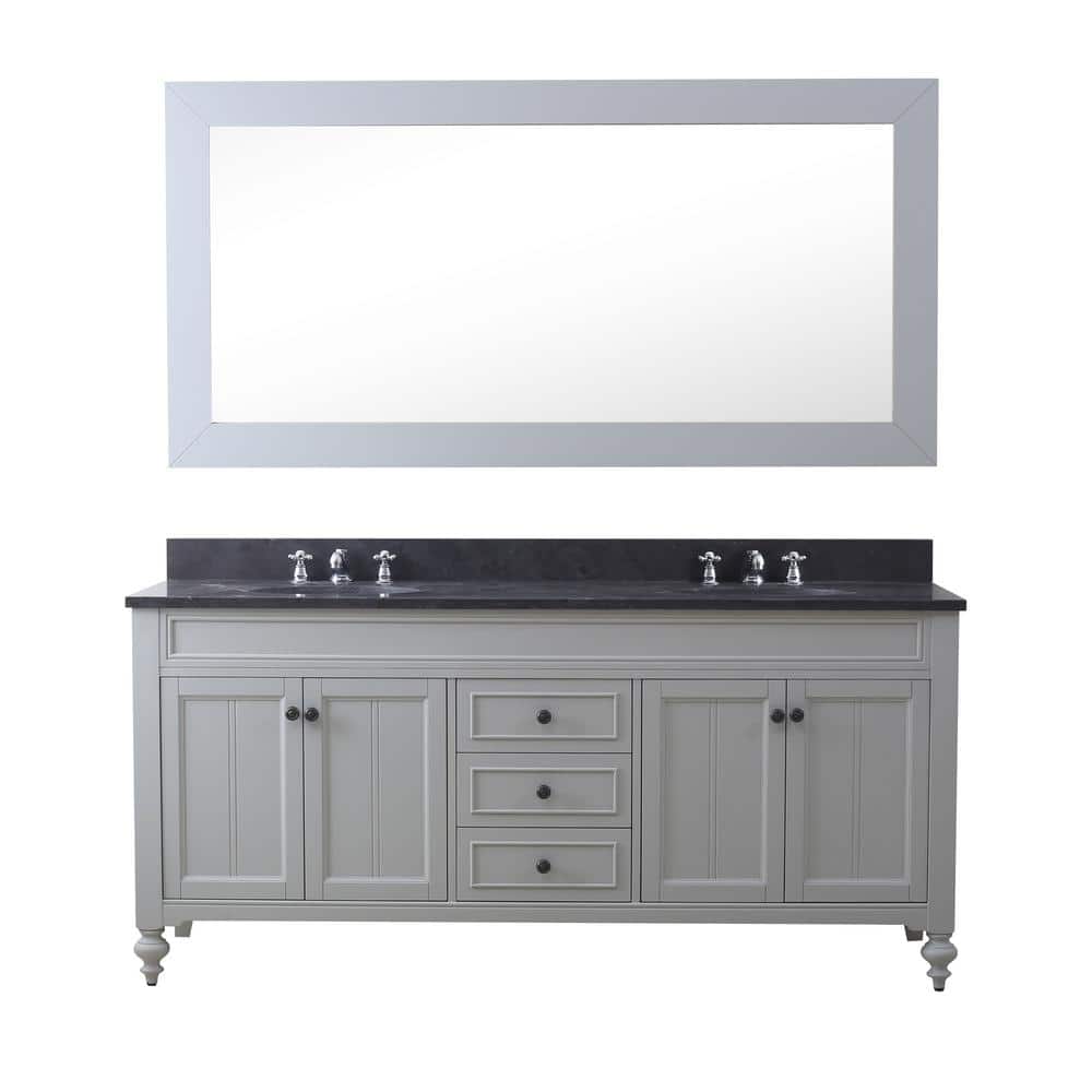 Water Creation Potenza 72 in. W x 33 in. H Vanity in Earl Grey with ...