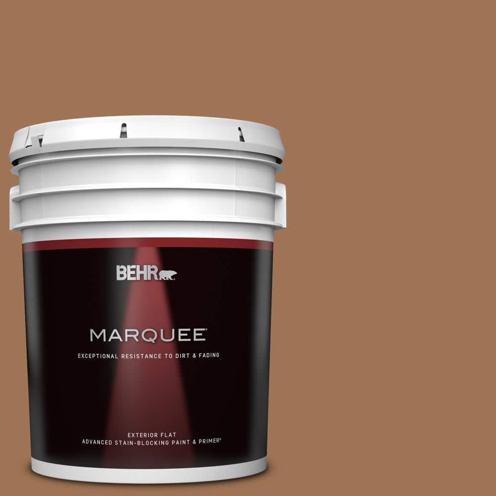 BEHR MARQUEE 5 gal. #S240-6 Ranch Brown Flat Exterior Paint & Primer ...
