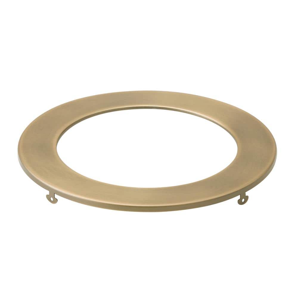 KICHLER Direct-to-Ceiling 6 in. Natural Brass Round Ultra-Thin Recessed ...