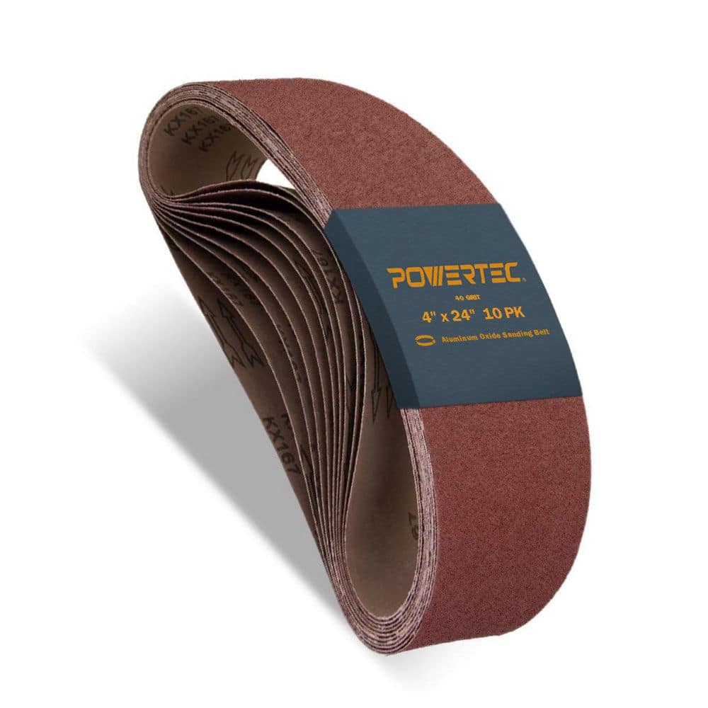 ‎POWERTEC 4 in. x 24 in. 40-Grit Aluminum Oxide Sanding Belt for ...