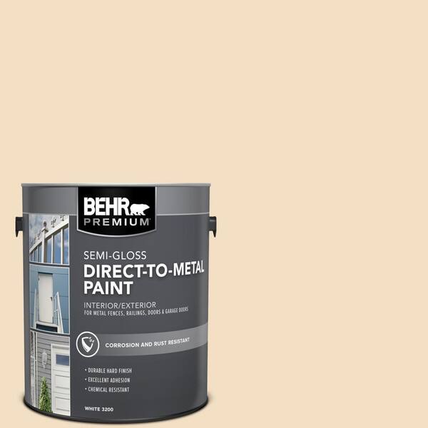 BEHR PREMIUM 1 gal. #22 Navajo White Semi-Gloss Direct to Metal ...