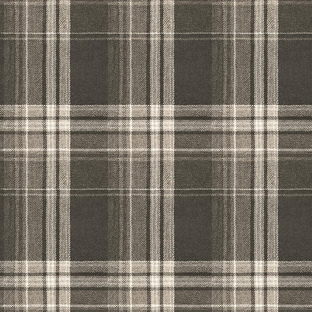 Chesapeake Saranac Dark Brown Flannel Paper Strippable Roll (Covers 56. ...