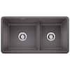 Blanco Precis Undermount Granite 33 in. x 18 in. 60/40 Double Bowl ...