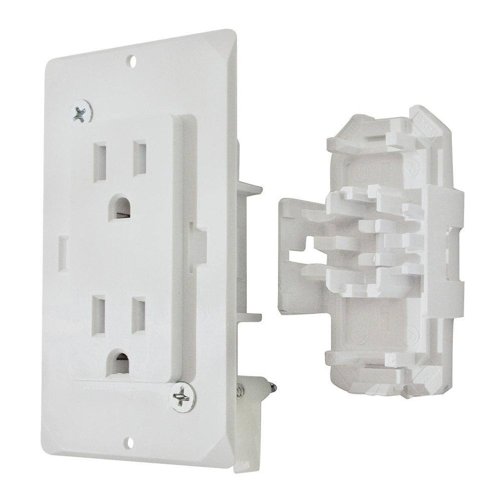 Diamond Group 20 Amp, 125-Volt, White Decor Receptacle with Cover ...