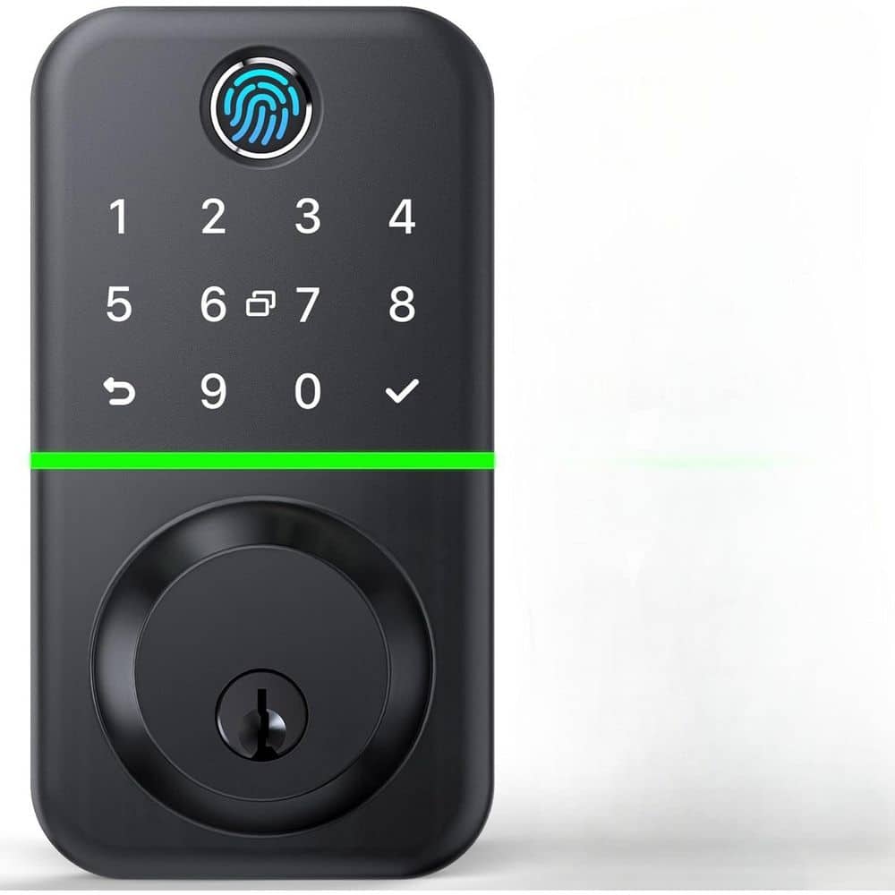 Vrbgify Smart Door Lock Deadbolt, Polished Black Single Cyclinder ...
