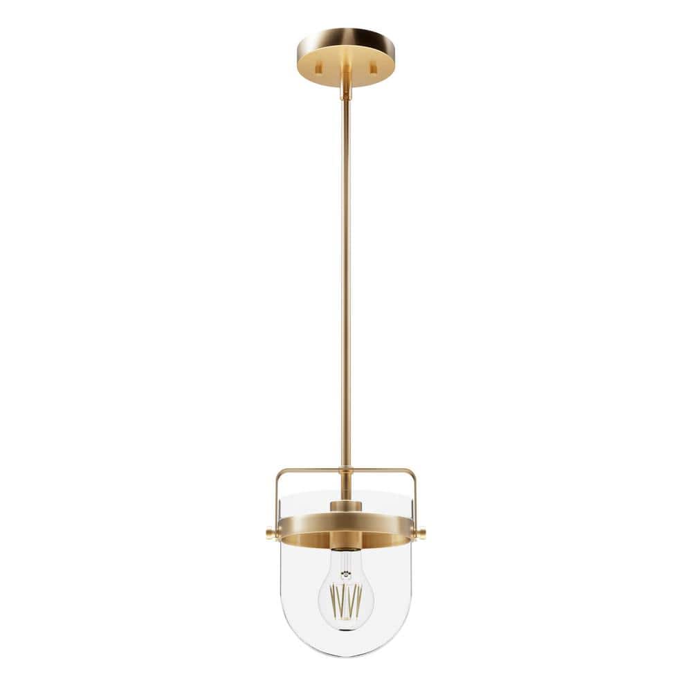 Hunter Karloff 1-Light Alturas Gold Island Pendant Light with Clear ...