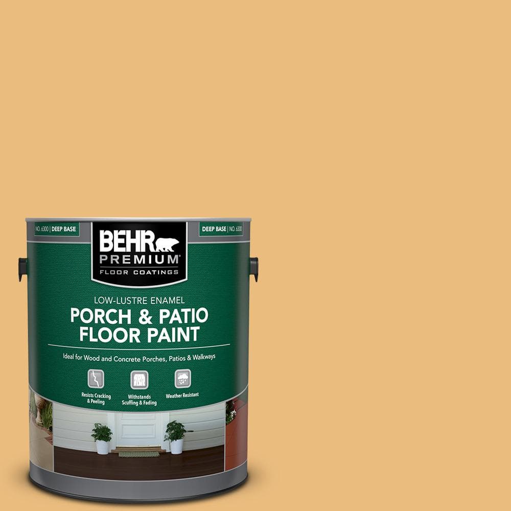 BEHR PREMIUM 1 gal. #310D-4 Gold Buff Low-Lustre Enamel Interior ...