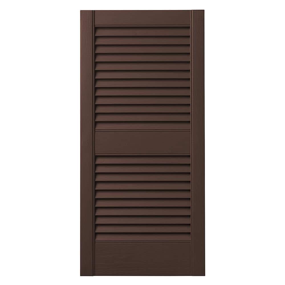 Ply Gem 15 in. x 25 in. Open Louvered Polypropylene Shutters Pair in ...