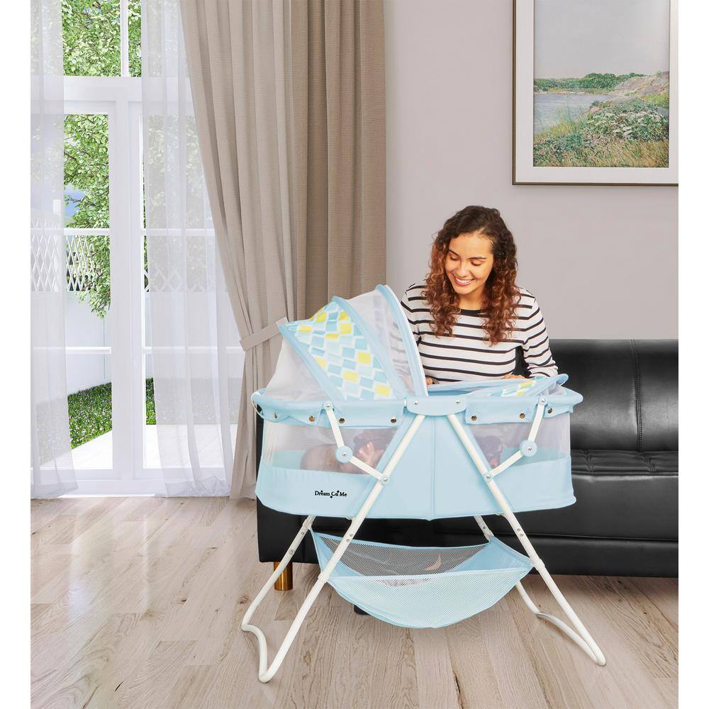 Dream On Me Aqua Blue Karley Bassinet 441-AQ - The Home Depot