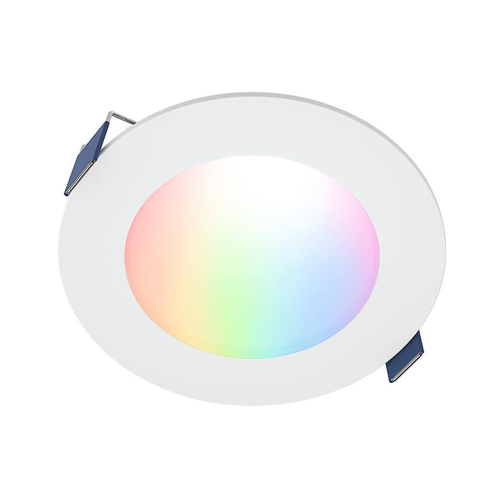 HALO HLB 4 in. Color and Tunable White Slim Canless Smart Wi-Fi LED ...