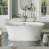 FORCLOVER 67 in. x 30.5 in. Freestanding Soaking Bathtub with Center ...
