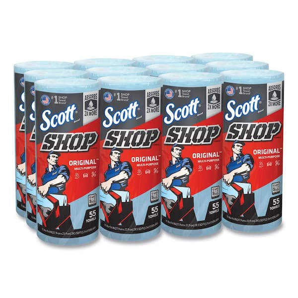 Scott SHOP Blue 10.4 x 11 Cleaning Wipes (55 Per Roll) (Case of 12 ...