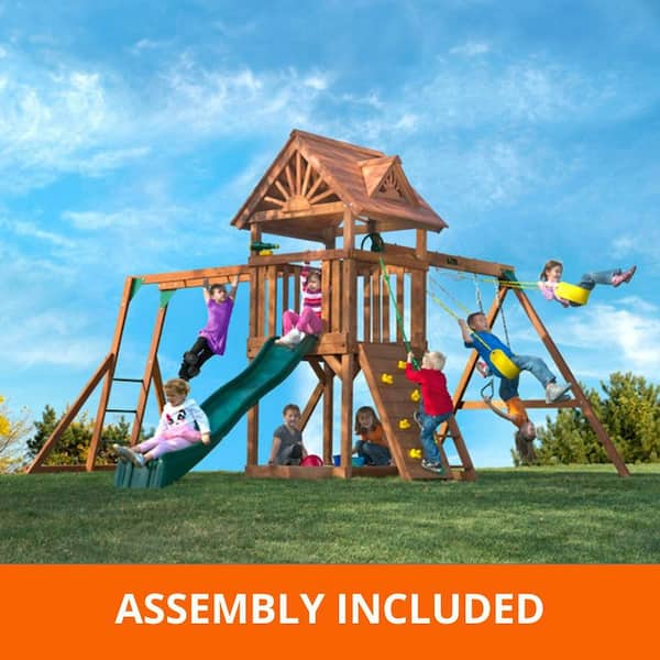 Swing-N-Slide Playsets Pro Assembled Sky Tower Plus Wooden Outdoor ...