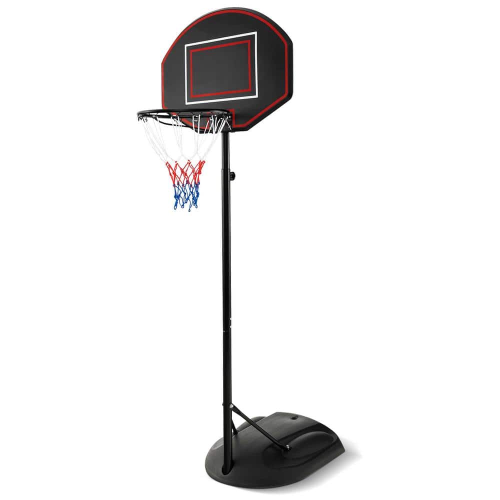 Costway 5.5 ft. x 7.5 ft. Adjustable Portable Basketball Goal System ...