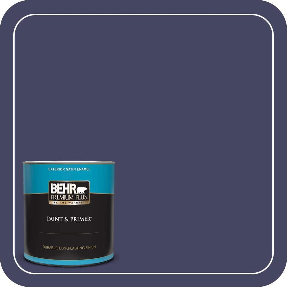 BEHR PREMIUM PLUS 1 qt. #S-H-630 Lunar Eclipse Satin Enamel Exterior ...
