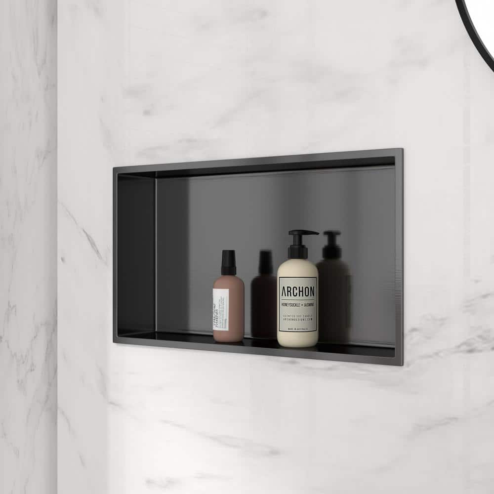 Sarlai 24 in. W x 4 in. H x 12 in. D Stainless Steel Shower Niche Set ...