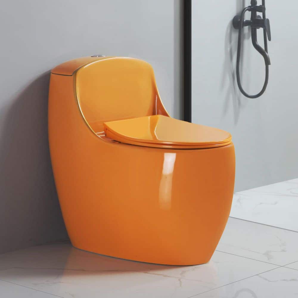 Simple Project Compact 1-Piece Toilet, 1.6 GPF Single Flush Round ...