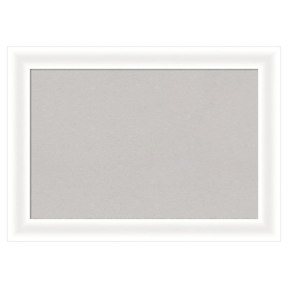 Amanti Art Oliver White Narrow 21 in. x 15 in. Wood Framed Grey Cork ...
