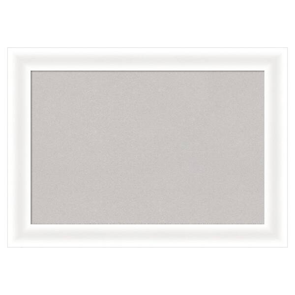 Amanti Art Oliver White Narrow 21 in. x 15 in. Wood Framed Grey Cork ...