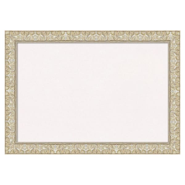 Amanti Art Lila Silver 20 in. x 14 in., Wood Framed White Cork Memo ...