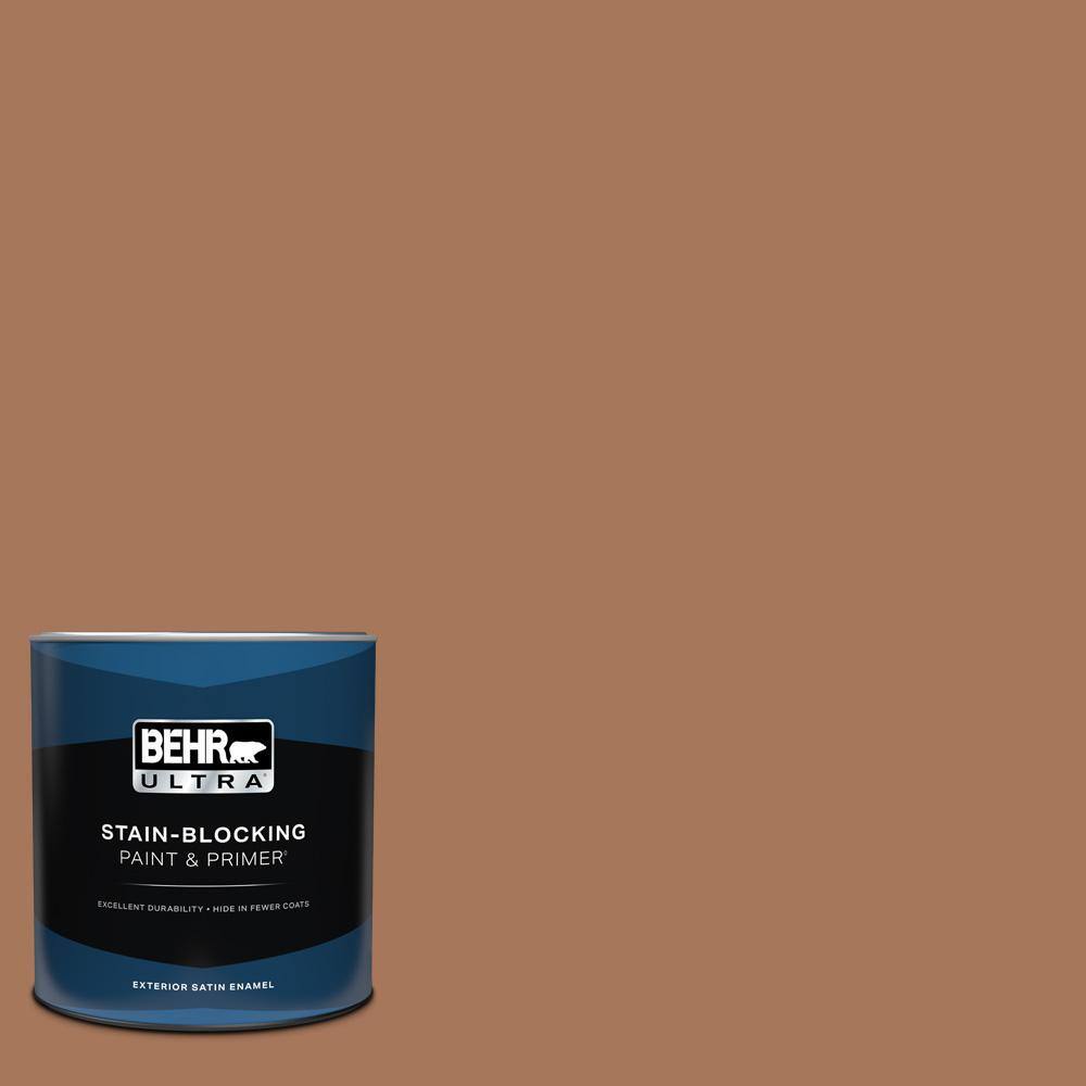 BEHR ULTRA 1 qt. #240F-5 Toasted Chestnut Satin Enamel Exterior Paint ...