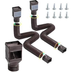 VEVOR Rain Gutter Downspout Extensions, 2-Pack Flexible Downspout ...