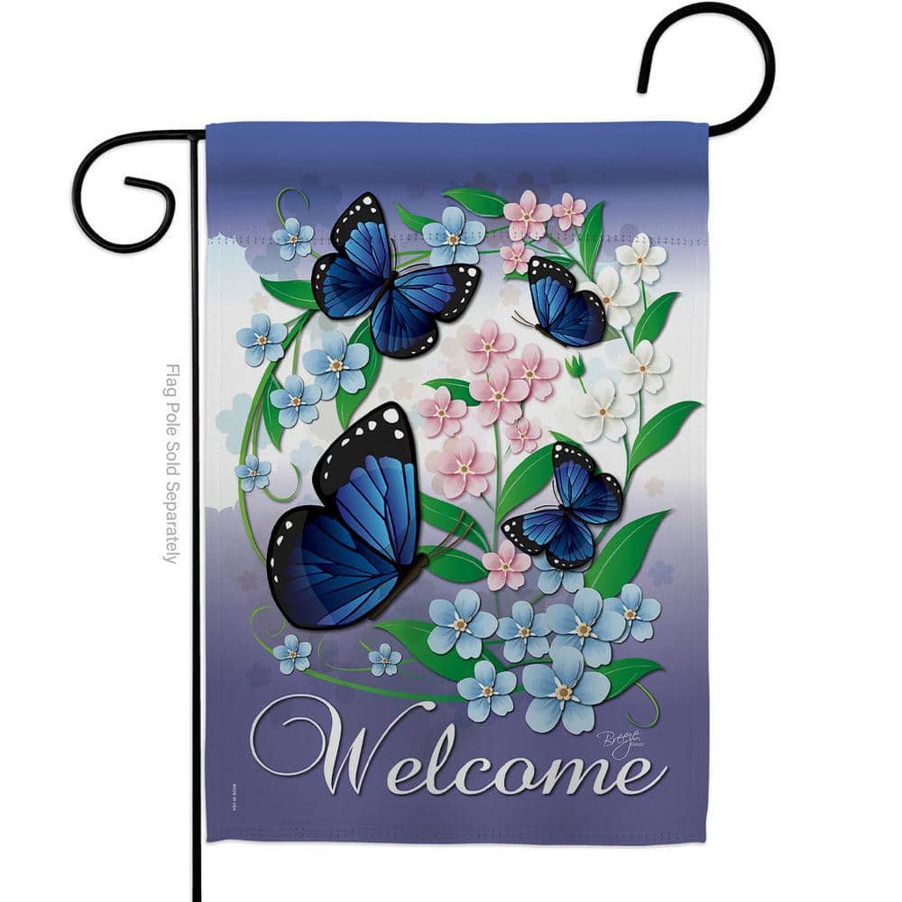 Reviews for Breeze Decor 13 in. x 18.5 in. Blue Butterflies Bugs and ...