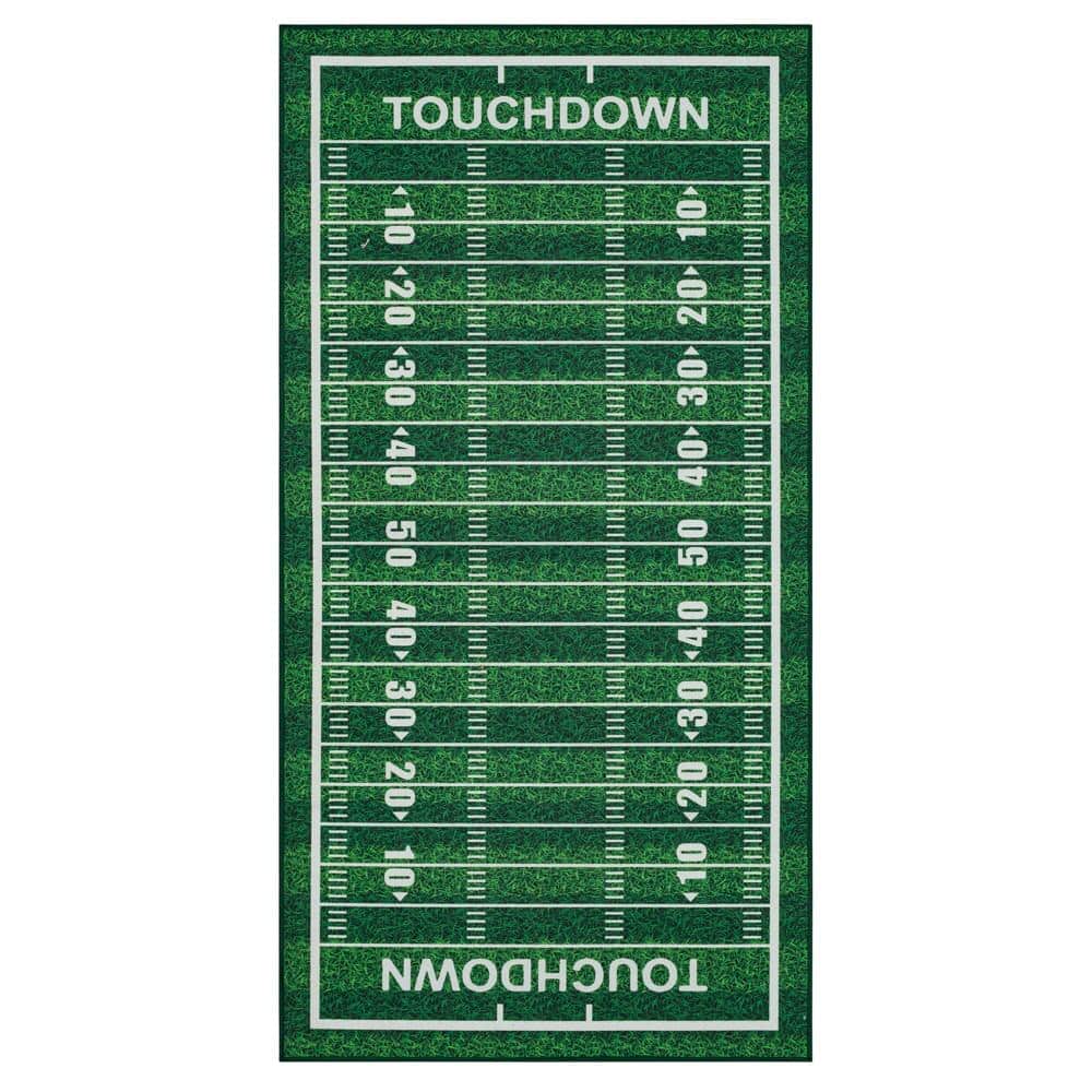 TrafficMaster Tailgate Green Football 4 ft. x 8 ft. Novelty Area Rug ...