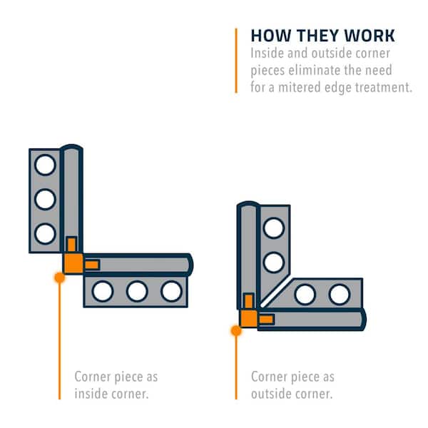 TrimMaster Chrome 3/8 in. Square-Shaped Inside Corner Tile Edging Trim ...