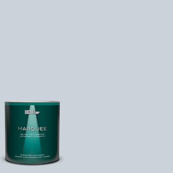 BEHR MARQUEE 1 qt. #N480-1 Light Drizzle Semi-Gloss Enamel Interior ...