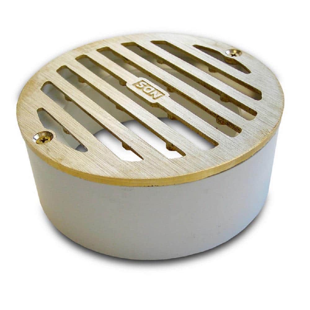 NDS 4 in. Brass Round Drainage Grate 910B-10 - The Home Depot